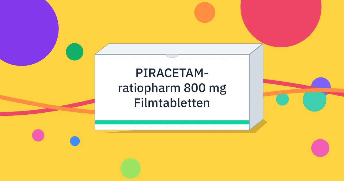 Symbolbild: Packung mit der Aufschrift PIRACETAM-ratiopharm 800 mg Filmtabletten (PZN 09123589) – Verfügbarkeit und Bezug in Apotheken in Frankfurt am Main