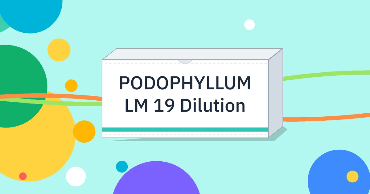 Symbolbild: Packung mit der Aufschrift PODOPHYLLUM LM 19 Dilution (PZN 13043011) – Verfügbarkeit und Bezug in Apotheken in Frankfurt am Main