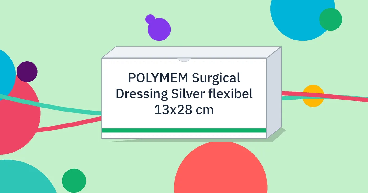 Symbolbild: Packung mit der Aufschrift POLYMEM Surgical Dressing Silver flexibel 13x28 cm (PZN 16784133) – Verfügbarkeit und Bezug in Apotheken in Frankfurt am Main