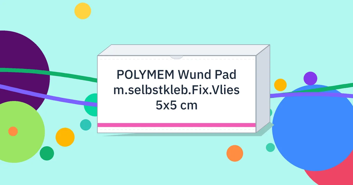 Symbolbild: Packung mit der Aufschrift POLYMEM Wund Pad m.selbstkleb.Fix.Vlies 5x5 cm (PZN 19621934) – Verfügbarkeit und Bezug in Apotheken in Frankfurt am Main