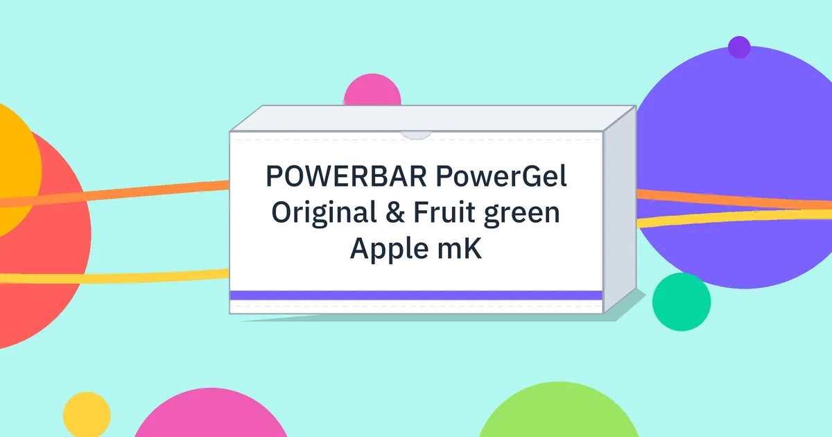 Symbolbild: Packung mit der Aufschrift POWERBAR PowerGel Original & Fruit green Apple mK (PZN 15531370) – Verfügbarkeit und Bezug in Apotheken in Frankfurt am Main