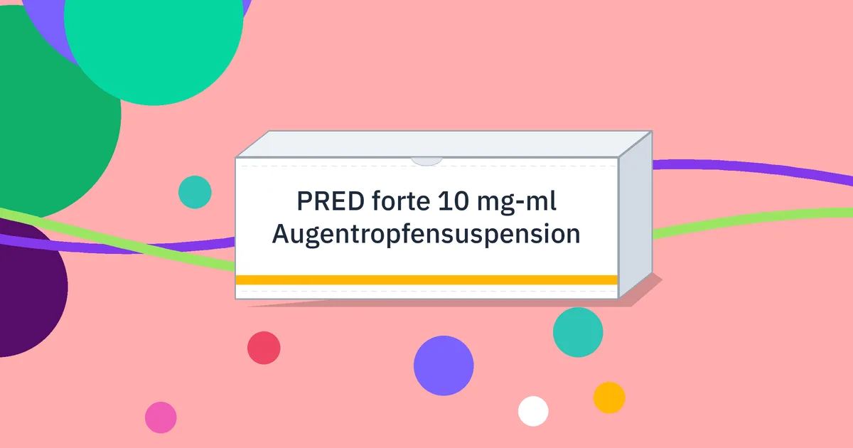 Symbolbild: Packung mit der Aufschrift PRED forte 10 mg-ml Augentropfensuspension (PZN 11730517) – Verfügbarkeit und Bezug in Apotheken in Frankfurt am Main