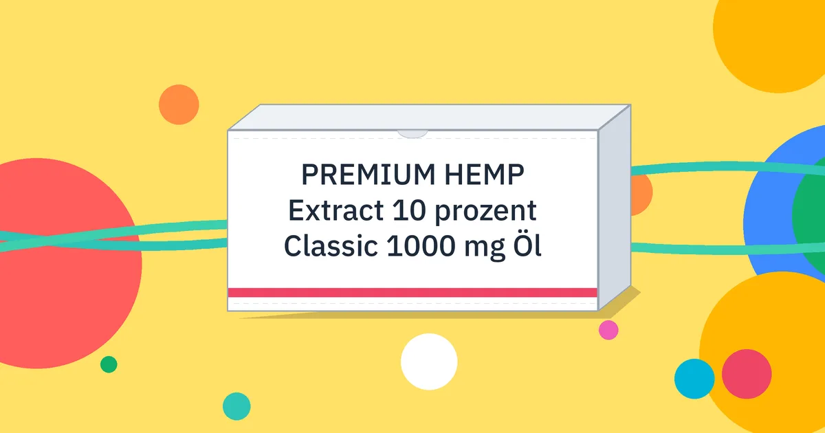 Symbolbild: Packung mit der Aufschrift PREMIUM HEMP Extract 10 prozent Classic 1000 mg Öl (PZN 20031988) – Verfügbarkeit und Bezug in Apotheken in Frankfurt am Main