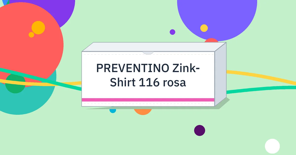 Symbolbild: Packung mit der Aufschrift PREVENTINO Zink-Shirt 116 rosa (PZN 12446882) – Verfügbarkeit und Bezug in Apotheken in Frankfurt am Main