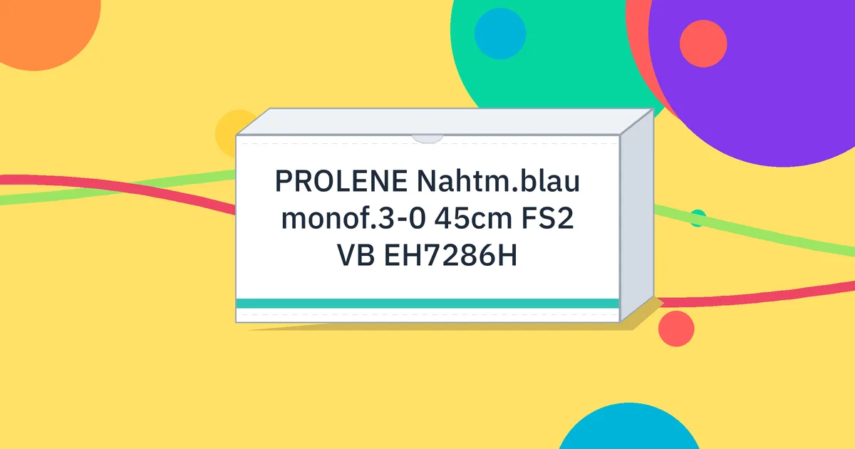 Symbolbild: Packung mit der Aufschrift PROLENE Nahtm.blau monof.3-0 45cm FS2 VB EH7286H (PZN 16255156) – Verfügbarkeit und Bezug in Apotheken in Frankfurt am Main