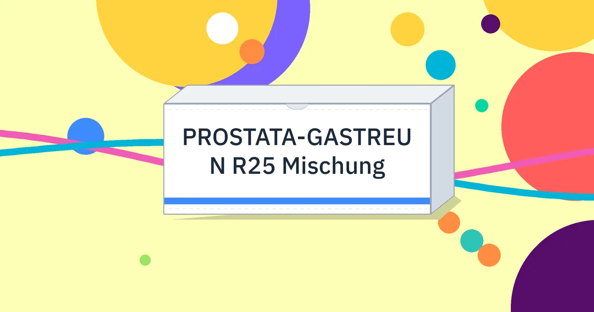 Symbolbild: Packung mit der Aufschrift PROSTATA-GASTREU N R25 Mischung (PZN 04855744) – Verfügbarkeit und Bezug in Apotheken in Frankfurt am Main