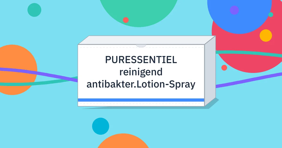 Symbolbild: Packung mit der Aufschrift PURESSENTIEL reinigend antibakter.Lotion-Spray (PZN 17549150) – Verfügbarkeit und Bezug in Apotheken in Frankfurt am Main