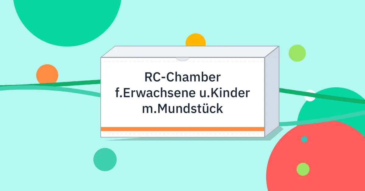 Symbolbild: Packung mit der Aufschrift RC-Chamber f.Erwachsene u.Kinder m.Mundstück (PZN 11711023) – Verfügbarkeit und Bezug in Apotheken in Frankfurt am Main