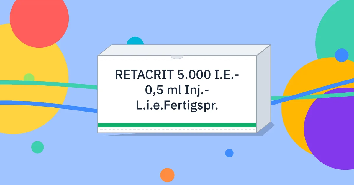 Symbolbild: Packung mit der Aufschrift RETACRIT 5.000 I.E.-0,5 ml Inj.-L.i.e.Fertigspr. (PZN 12343248) – Verfügbarkeit und Bezug in Apotheken in Frankfurt am Main