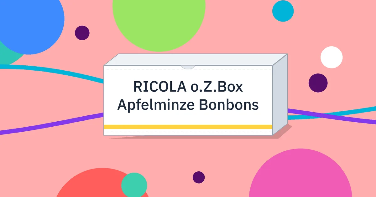 Symbolbild: Packung mit der Aufschrift RICOLA o.Z.Box Apfelminze Bonbons (PZN 12500736) – Verfügbarkeit und Bezug in Apotheken in Frankfurt am Main