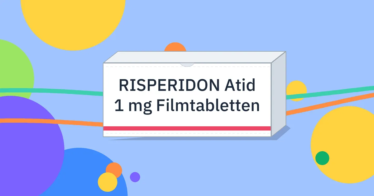 Symbolbild: Packung mit der Aufschrift RISPERIDON Atid 1 mg Filmtabletten (PZN 05988950) – Verfügbarkeit und Bezug in Apotheken in Frankfurt am Main