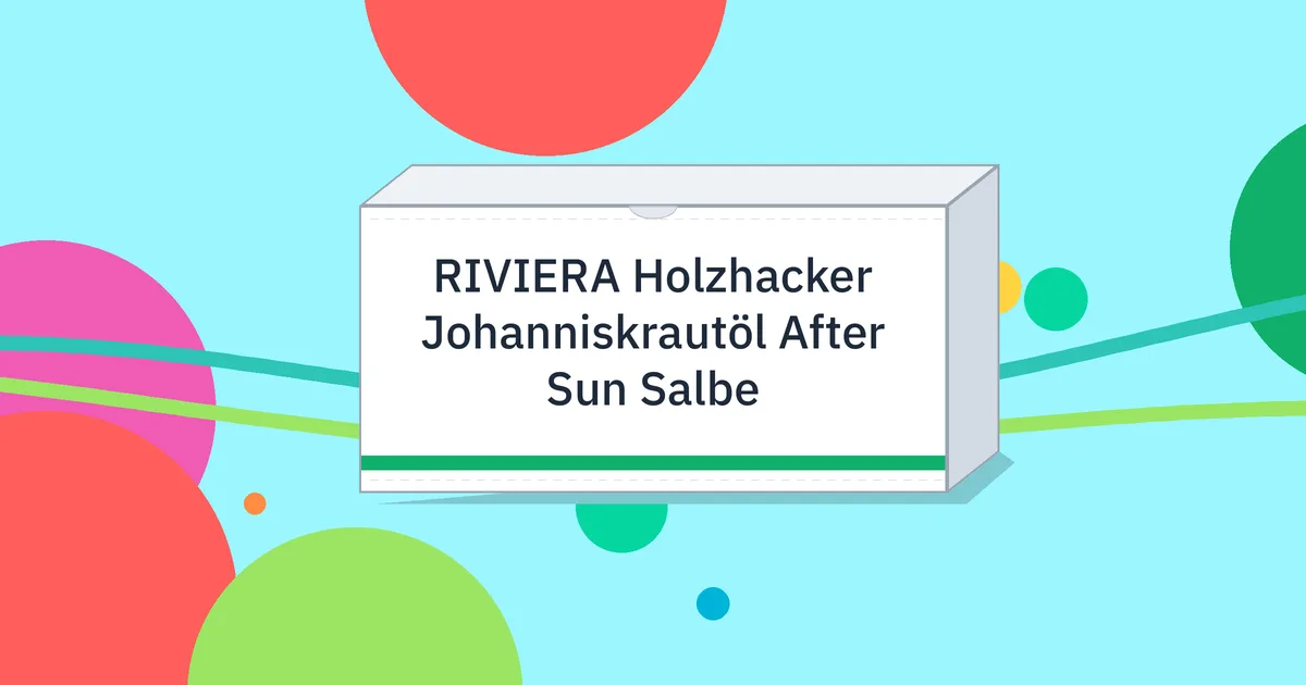 Symbolbild: Packung mit der Aufschrift RIVIERA Holzhacker Johanniskrautöl After Sun Salbe (PZN 19303039) – Verfügbarkeit und Bezug in Apotheken in Frankfurt am Main