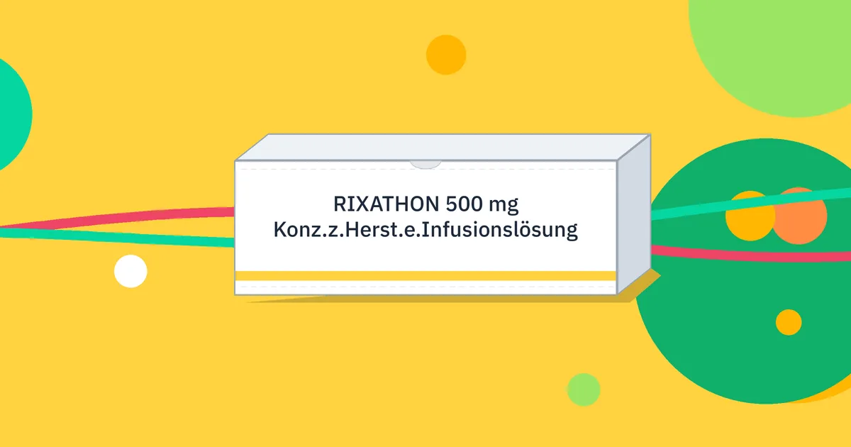 Symbolbild: Packung mit der Aufschrift RIXATHON 500 mg Konz.z.Herst.e.Infusionslösung (PZN 19745406) – Verfügbarkeit und Bezug in Apotheken in Frankfurt am Main