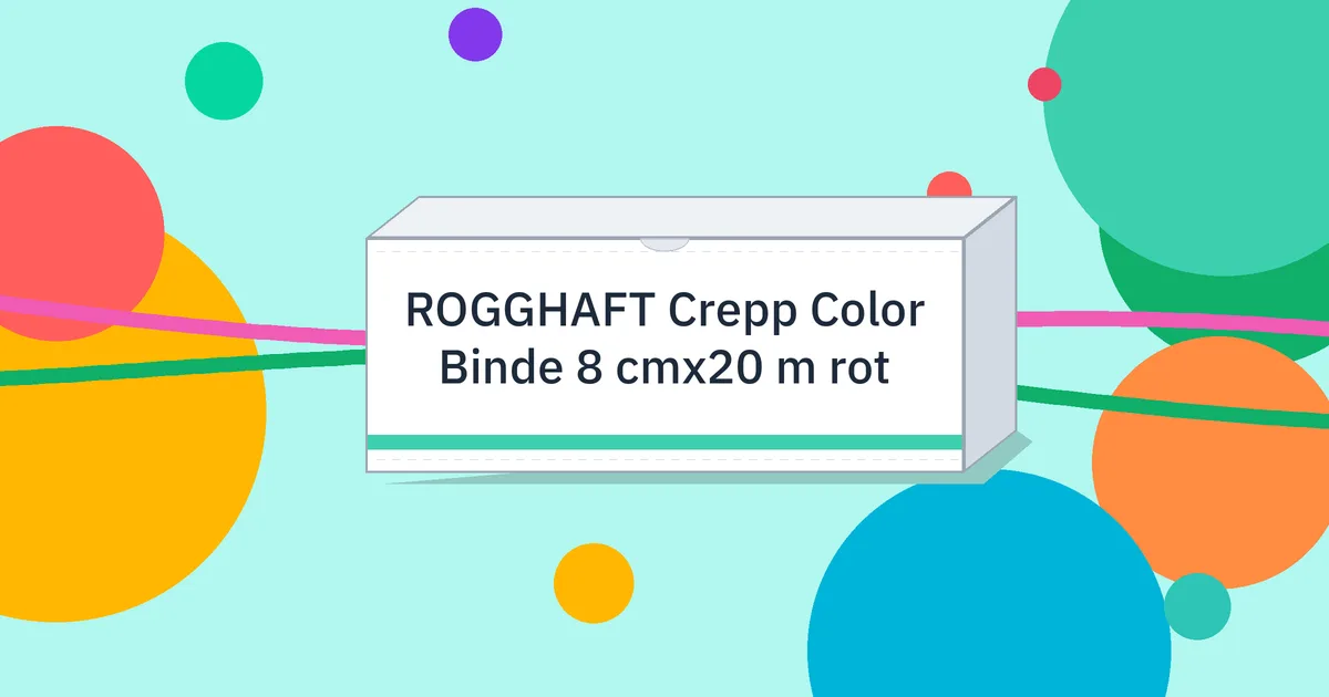 Symbolbild: Packung mit der Aufschrift ROGGHAFT Crepp Color Binde 8 cmx20 m rot (PZN 08419514) – Verfügbarkeit und Bezug in Apotheken in Frankfurt am Main