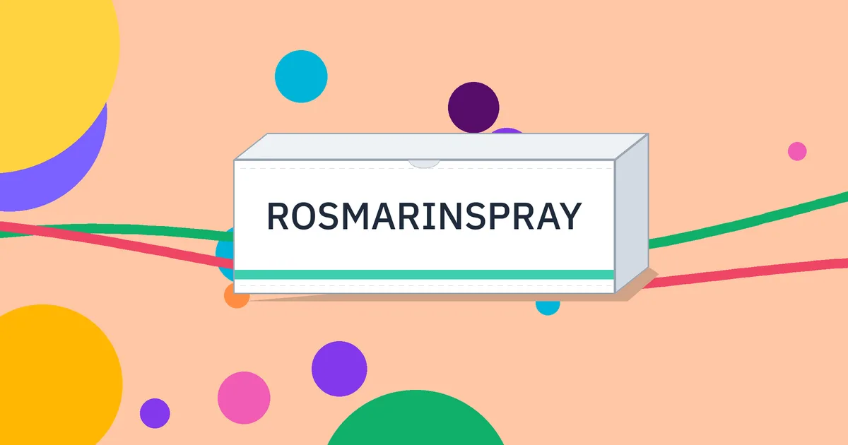 Symbolbild: Packung mit der Aufschrift ROSMARINSPRAY (PZN 12496325) – Verfügbarkeit und Bezug in Apotheken in Frankfurt am Main
