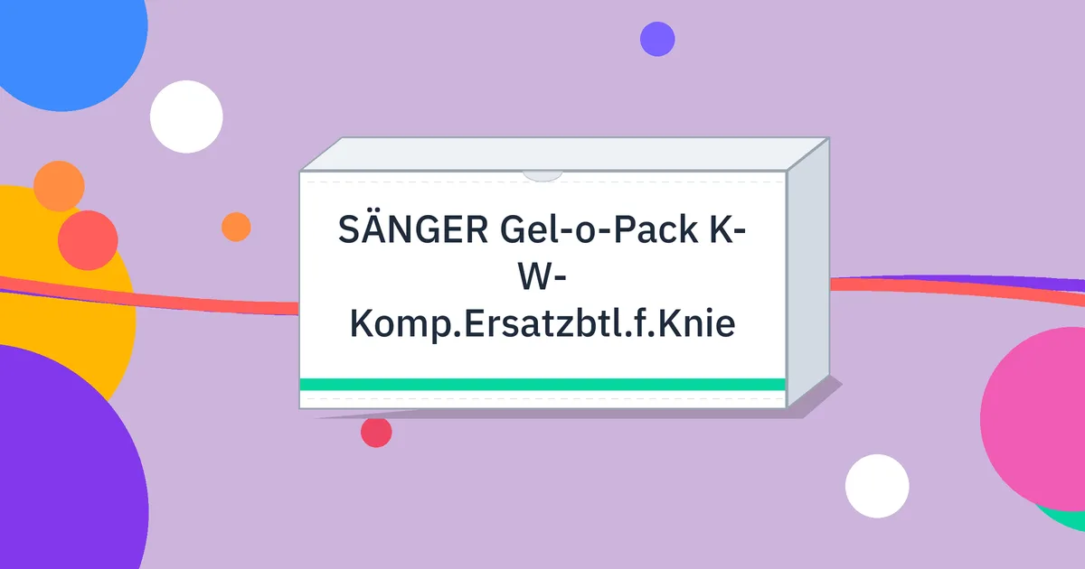 Symbolbild: Packung mit der Aufschrift SÄNGER Gel-o-Pack K-W-Komp.Ersatzbtl.f.Knie (PZN 05496655) – Verfügbarkeit und Bezug in Apotheken in Frankfurt am Main