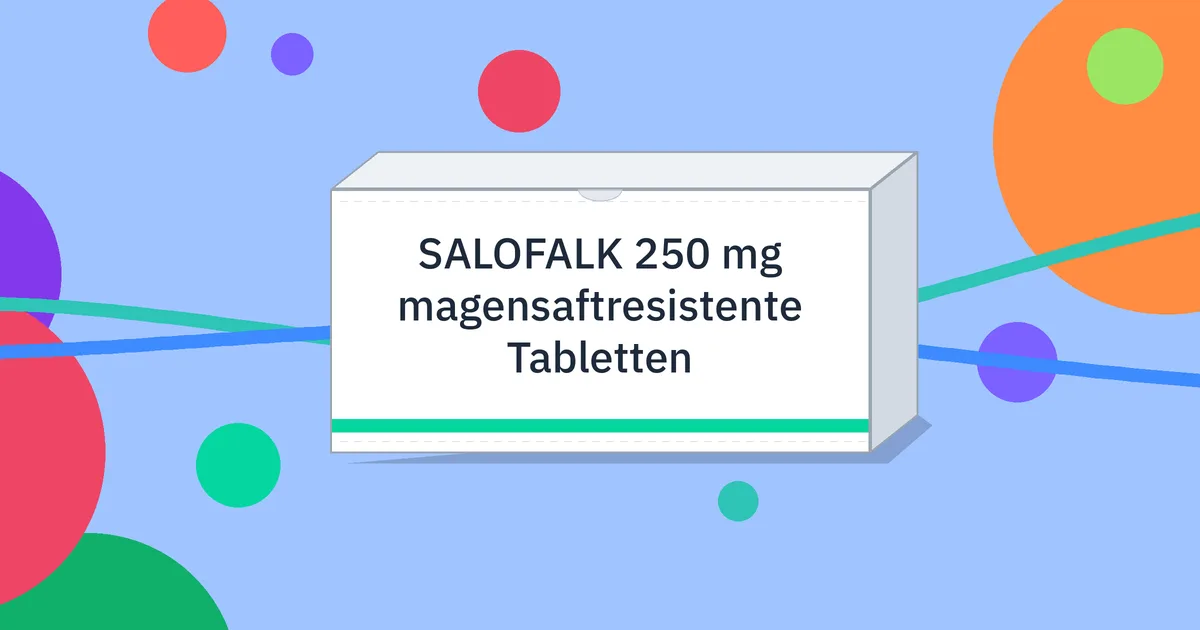 Symbolbild: Packung mit der Aufschrift SALOFALK 250 mg magensaftresistente Tabletten (PZN 06164843) – Verfügbarkeit und Bezug in Apotheken in Frankfurt am Main