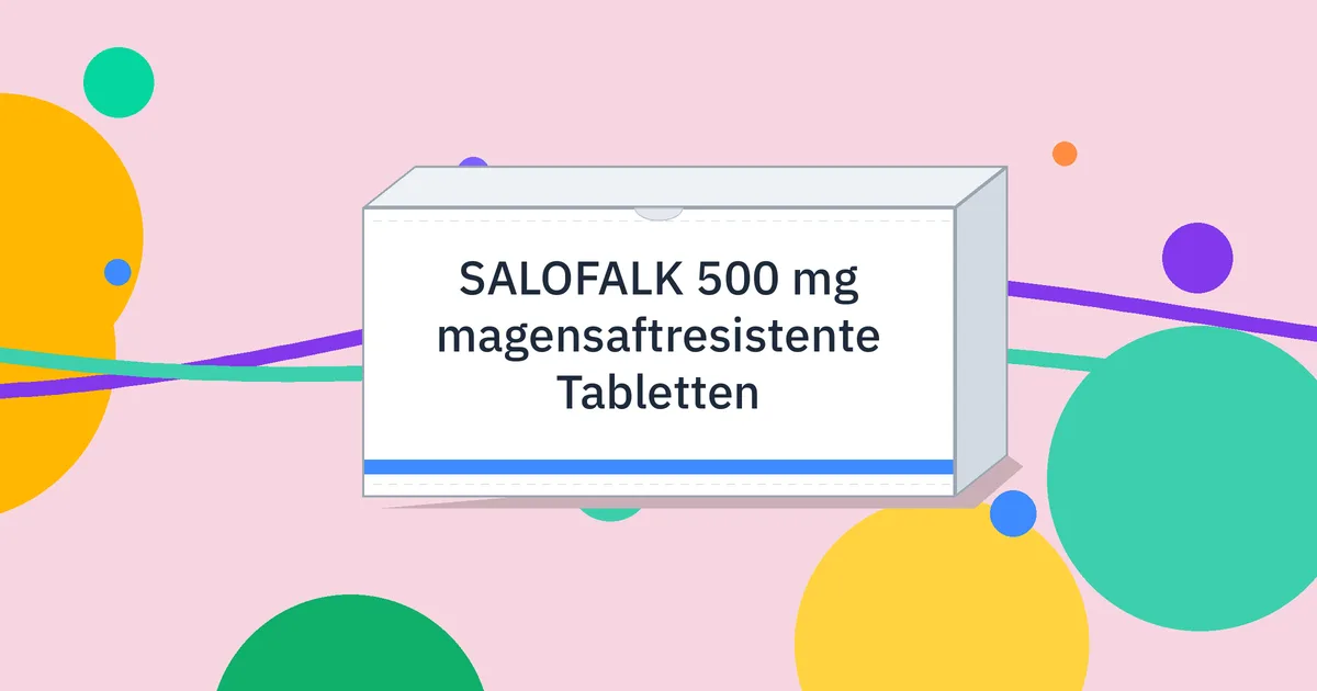 Symbolbild: Packung mit der Aufschrift SALOFALK 500 mg magensaftresistente Tabletten (PZN 09303618) – Verfügbarkeit und Bezug in Apotheken in Frankfurt am Main