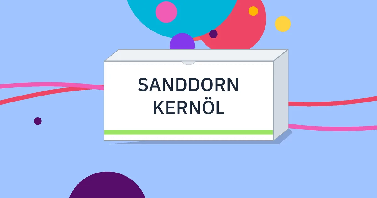 Symbolbild: Packung mit der Aufschrift SANDDORN KERNÖL (PZN 19778222) – Verfügbarkeit und Bezug in Apotheken in Frankfurt am Main
