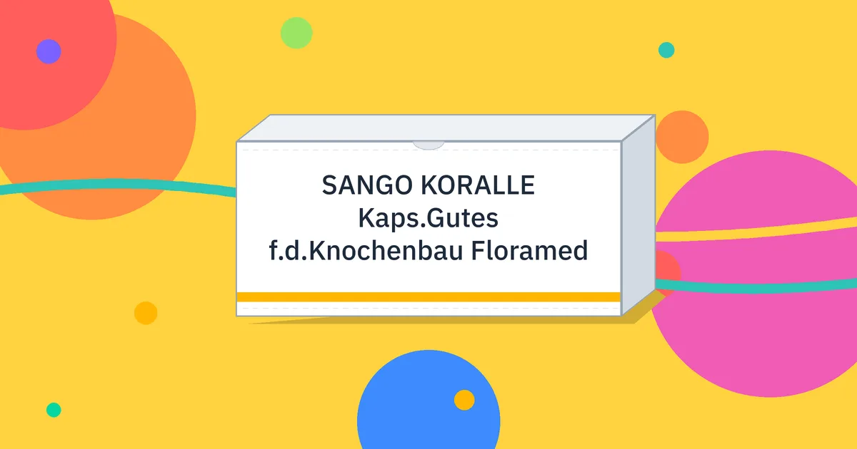 Symbolbild: Packung mit der Aufschrift SANGO KORALLE Kaps.Gutes f.d.Knochenbau Floramed (PZN 05907727) – Verfügbarkeit und Bezug in Apotheken in Frankfurt am Main