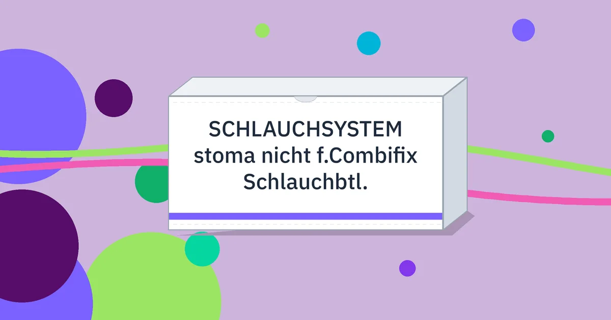 Symbolbild: Packung mit der Aufschrift SCHLAUCHSYSTEM stoma nicht f.Combifix Schlauchbtl. (PZN 16764745) – Verfügbarkeit und Bezug in Apotheken in Frankfurt am Main