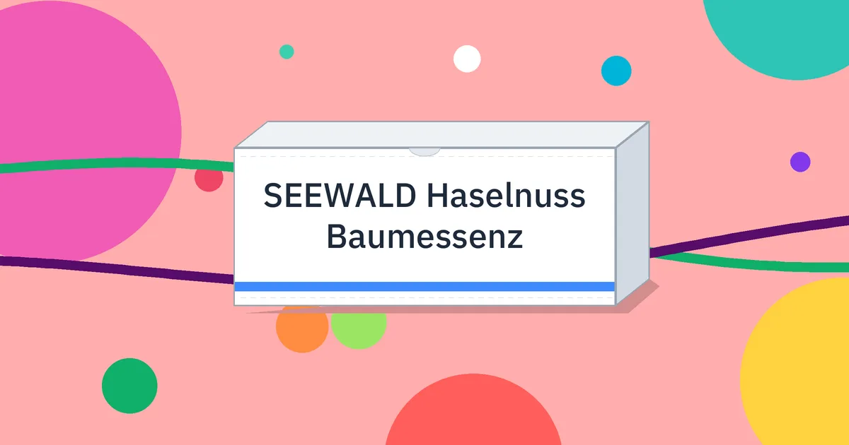 Symbolbild: Packung mit der Aufschrift SEEWALD Haselnuss Baumessenz (PZN 14236309) – Verfügbarkeit und Bezug in Apotheken in Frankfurt am Main