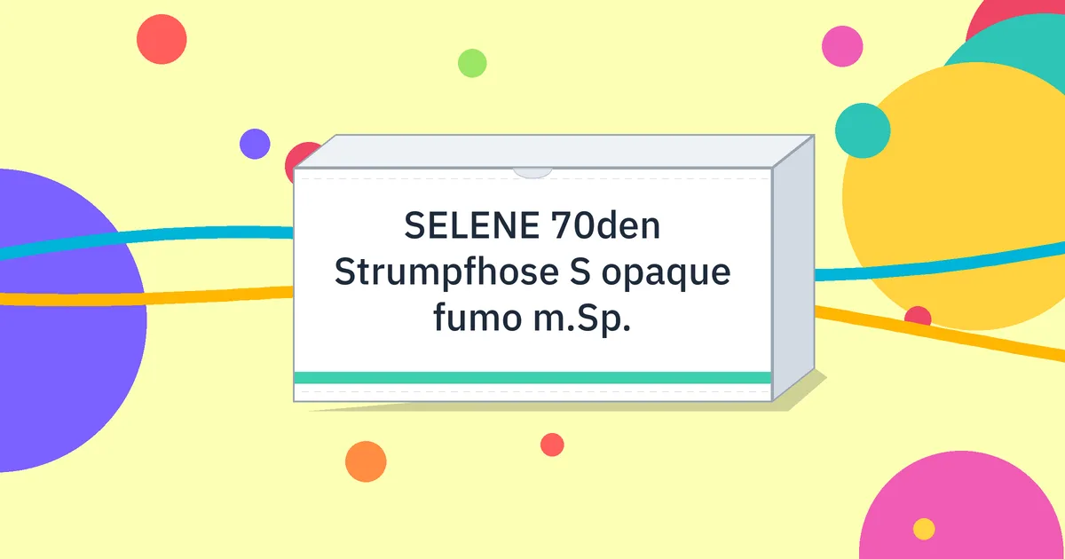 Symbolbild: Packung mit der Aufschrift SELENE 70den Strumpfhose S opaque fumo m.Sp. (PZN 16173553) – Verfügbarkeit und Bezug in Apotheken in Frankfurt am Main
