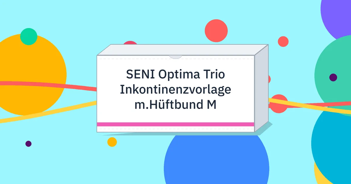 Symbolbild: Packung mit der Aufschrift SENI Optima Trio Inkontinenzvorlage m.Hüftbund M (PZN 14300088) – Verfügbarkeit und Bezug in Apotheken in Frankfurt am Main