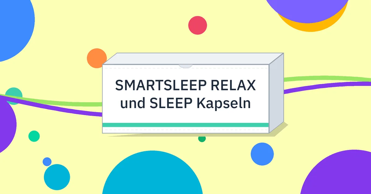 Symbolbild: Packung mit der Aufschrift SMARTSLEEP RELAX und SLEEP Kapseln (PZN 17263459) – Verfügbarkeit und Bezug in Apotheken in Frankfurt am Main