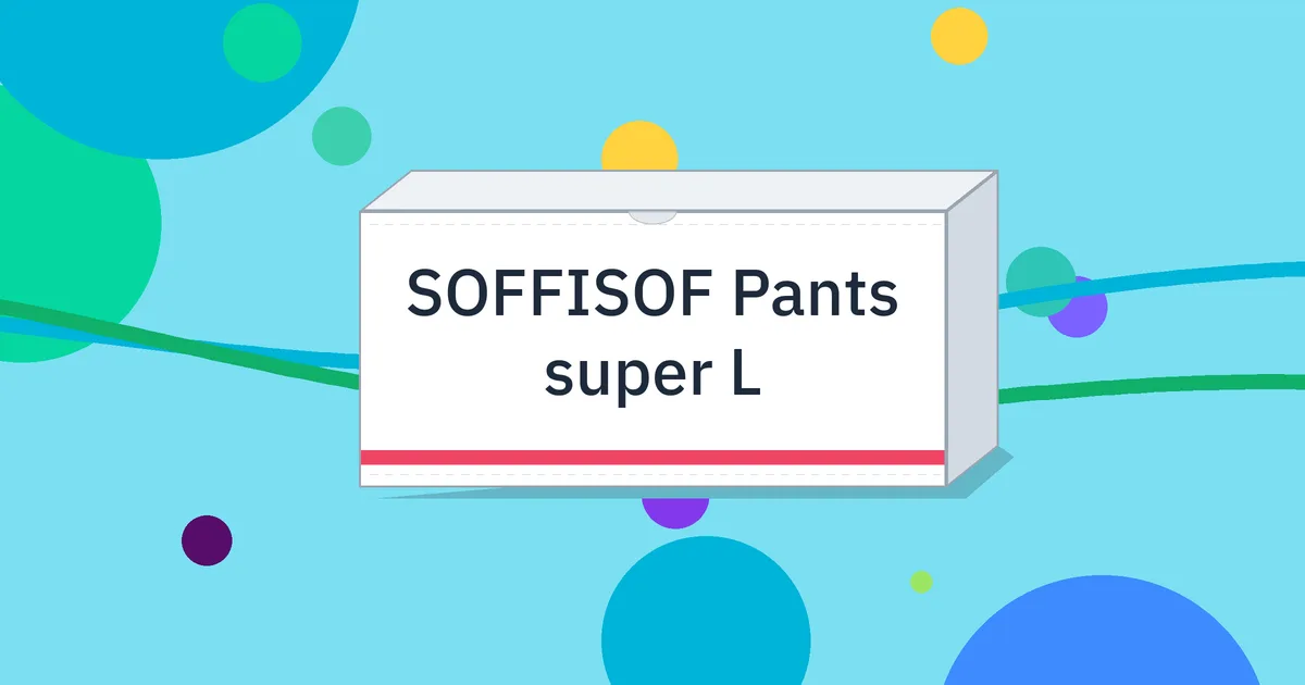 Symbolbild: Packung mit der Aufschrift SOFFISOF Pants super L (PZN 19547511) – Verfügbarkeit und Bezug in Apotheken in Frankfurt am Main