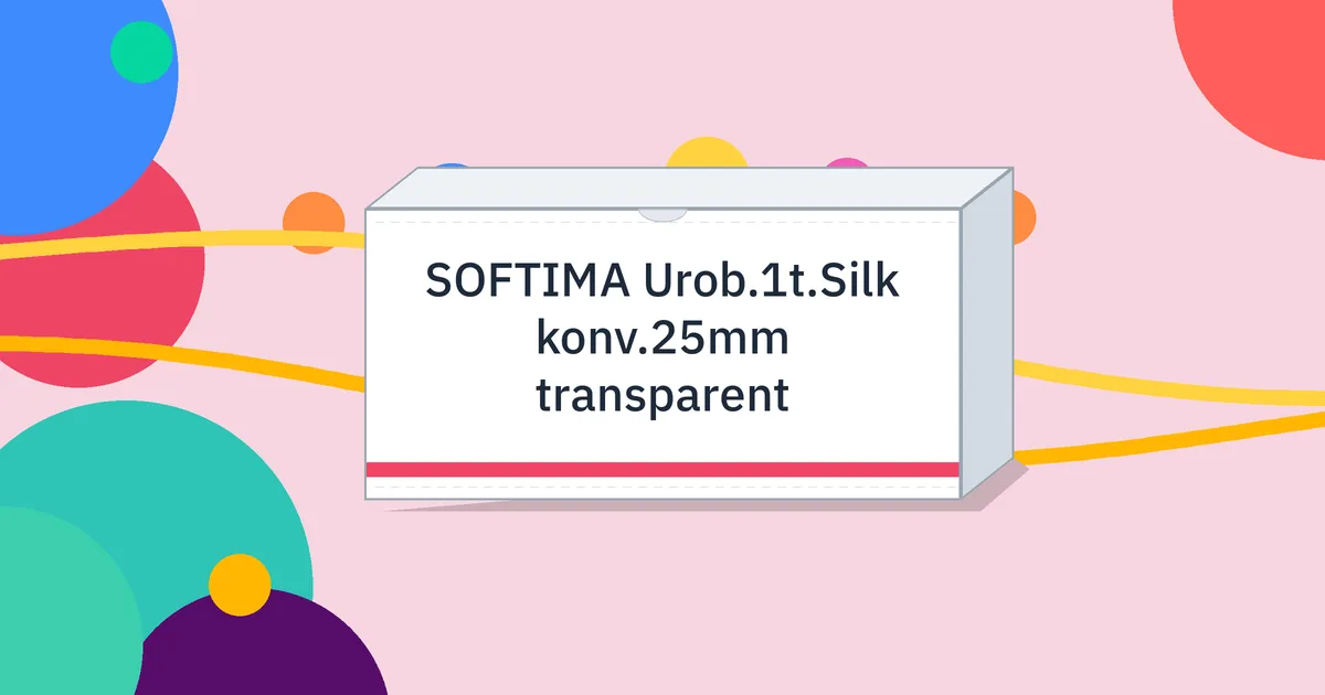 Symbolbild: Packung mit der Aufschrift SOFTIMA Urob.1t.Silk konv.25mm transparent (PZN 02946247) – Verfügbarkeit und Bezug in Apotheken in Frankfurt am Main