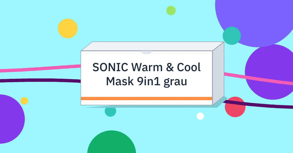 Symbolbild: Packung mit der Aufschrift SONIC Warm & Cool Mask 9in1 grau (PZN 18805951) – Verfügbarkeit und Bezug in Apotheken in Frankfurt am Main