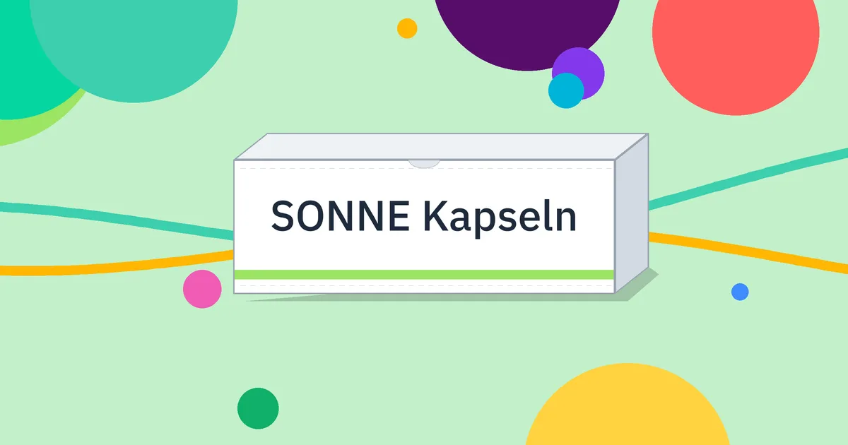 Symbolbild: Packung mit der Aufschrift SONNE Kapseln (PZN 16570076) – Verfügbarkeit und Bezug in Apotheken in Frankfurt am Main