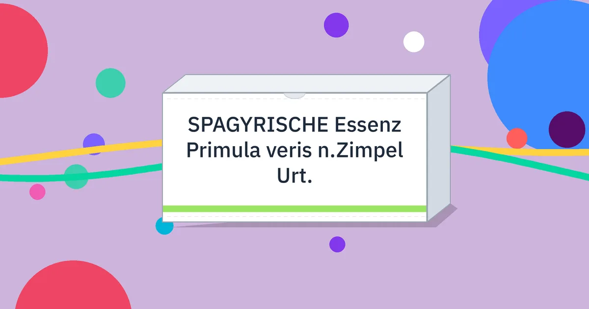 Symbolbild: Packung mit der Aufschrift SPAGYRISCHE Essenz Primula veris n.Zimpel Urt. (PZN 11215643) – Verfügbarkeit und Bezug in Apotheken in Frankfurt am Main