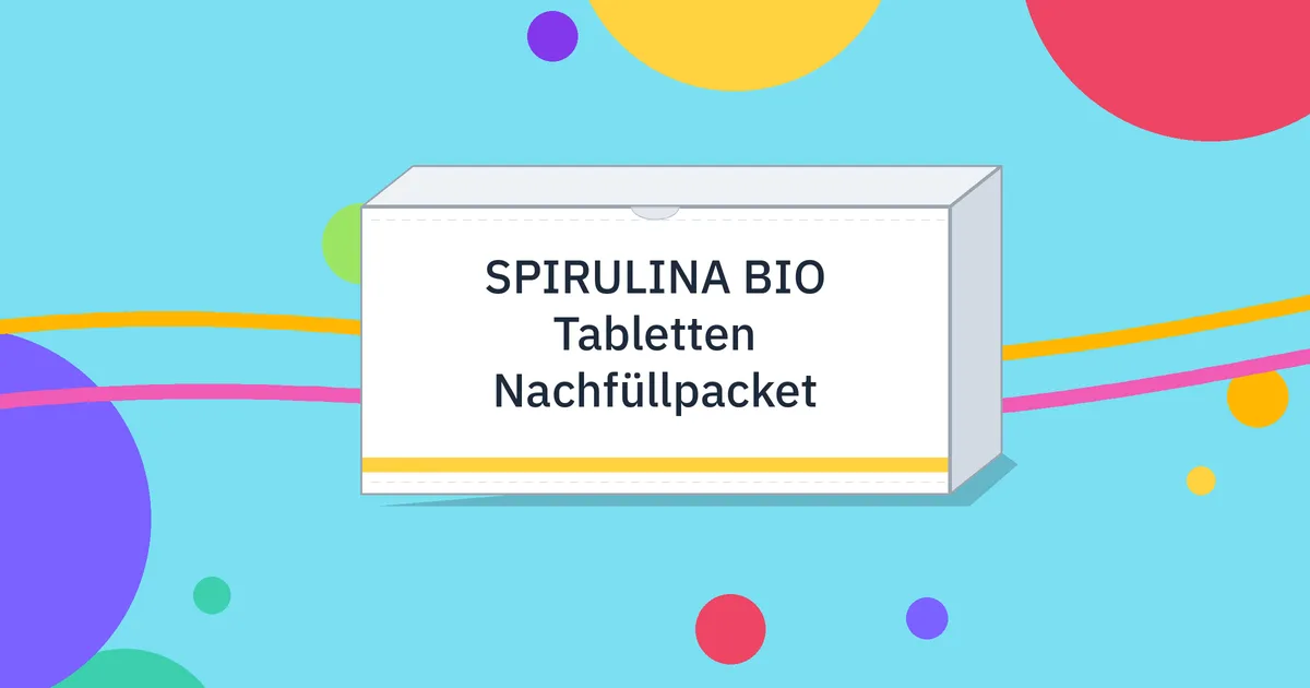 Symbolbild: Packung mit der Aufschrift SPIRULINA BIO Tabletten Nachfüllpacket (PZN 04632168) – Verfügbarkeit und Bezug in Apotheken in Frankfurt am Main
