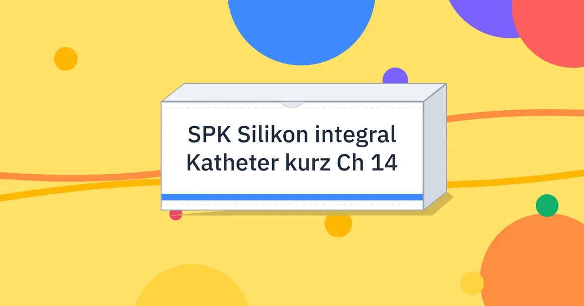 Symbolbild: Packung mit der Aufschrift SPK Silikon integral Katheter kurz Ch 14 (PZN 13163324) – Verfügbarkeit und Bezug in Apotheken in Frankfurt am Main