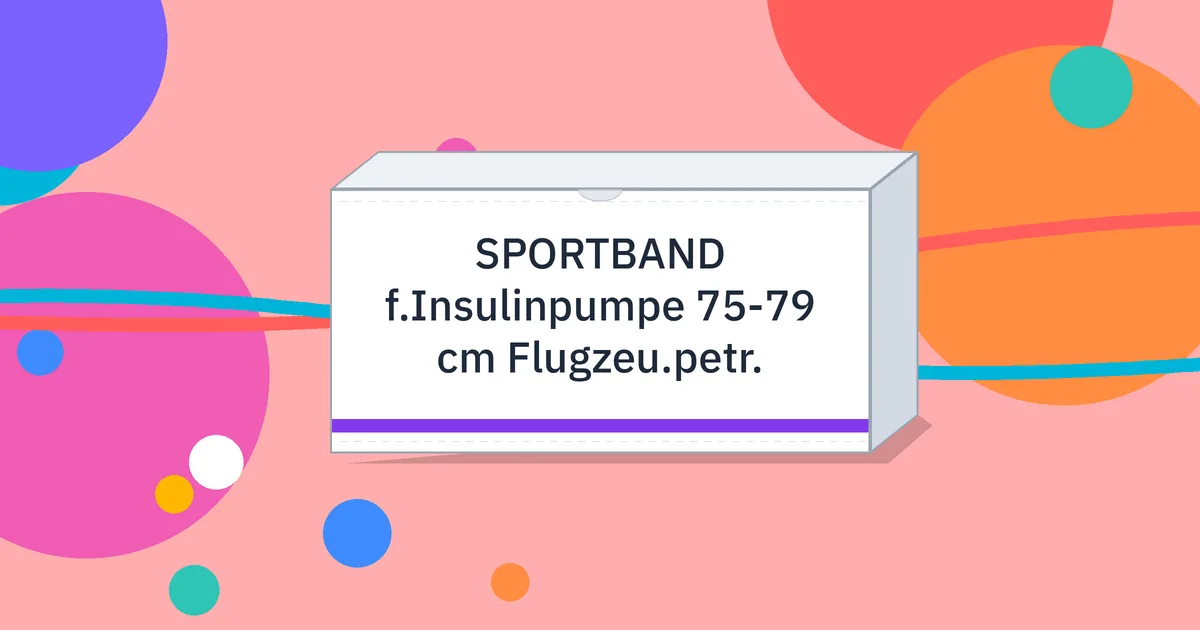 Symbolbild: Packung mit der Aufschrift SPORTBAND f.Insulinpumpe 75-79 cm Flugzeu.petr. (PZN 13916195) – Verfügbarkeit und Bezug in Apotheken in Frankfurt am Main