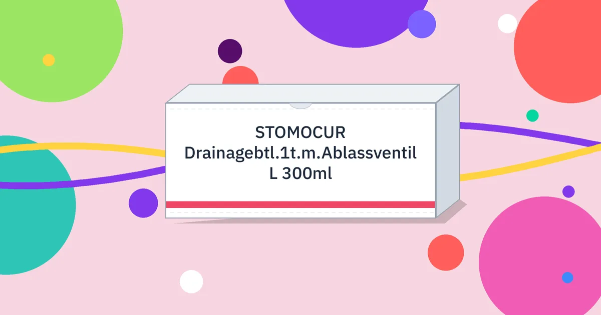 Symbolbild: Packung mit der Aufschrift STOMOCUR Drainagebtl.1t.m.Ablassventil L 300ml (PZN 12726989) – Verfügbarkeit und Bezug in Apotheken in Frankfurt am Main