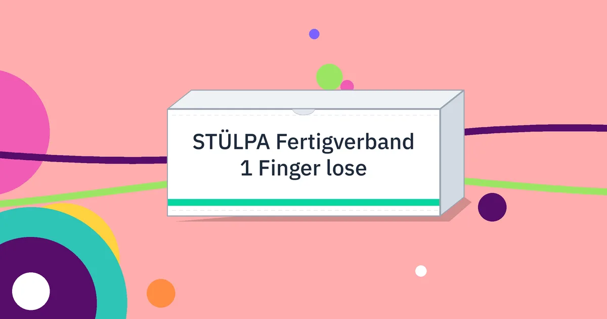 Symbolbild: Packung mit der Aufschrift STÜLPA Fertigverband 1 Finger lose (PZN 09395460) – Verfügbarkeit und Bezug in Apotheken in Frankfurt am Main