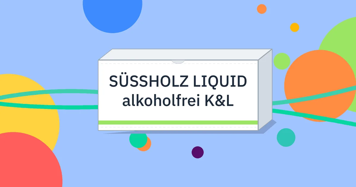 Symbolbild: Packung mit der Aufschrift SÜSSHOLZ LIQUID alkoholfrei K&L (PZN 16583541) – Verfügbarkeit und Bezug in Apotheken in Frankfurt am Main