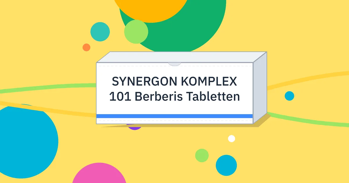 Symbolbild: Packung mit der Aufschrift SYNERGON KOMPLEX 101 Berberis Tabletten (PZN 04905749) – Verfügbarkeit und Bezug in Apotheken in Frankfurt am Main