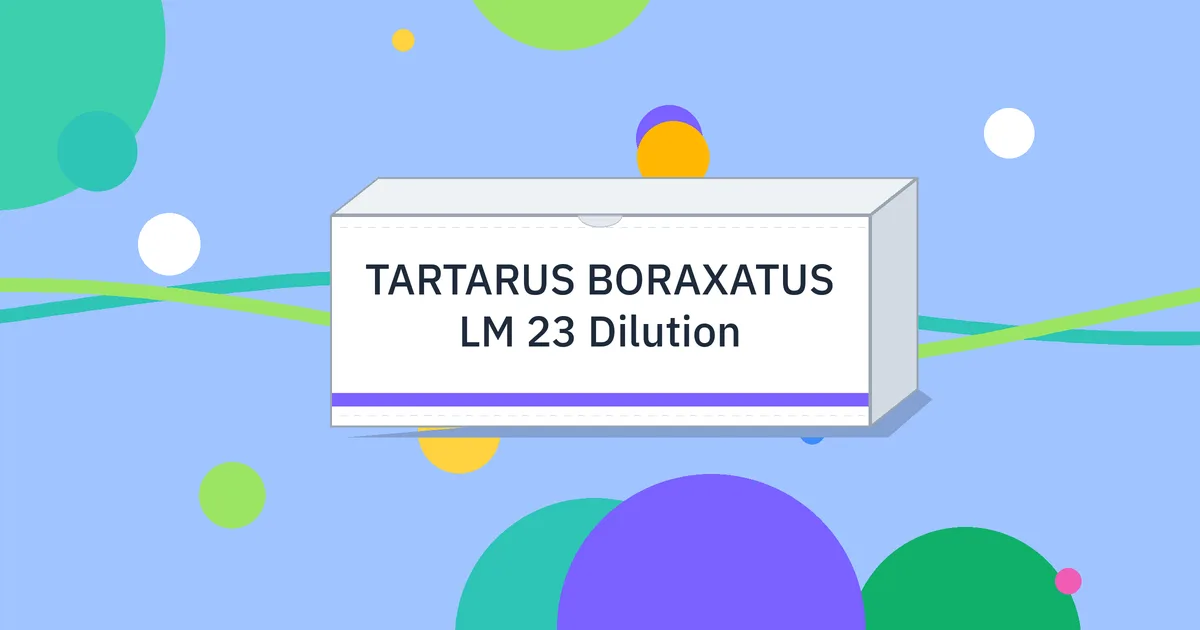 Symbolbild: Packung mit der Aufschrift TARTARUS BORAXATUS LM 23 Dilution (PZN 13214895) – Verfügbarkeit und Bezug in Apotheken in Frankfurt am Main