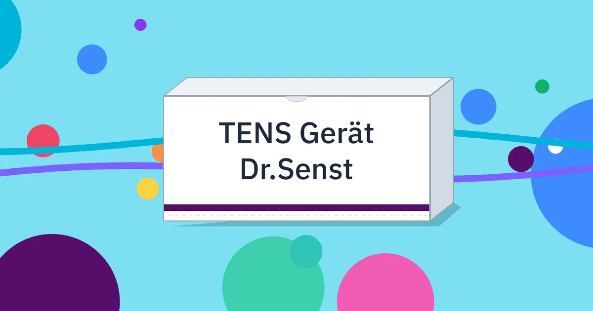Symbolbild: Packung mit der Aufschrift TENS Gerät Dr.Senst (PZN 19073875) – Verfügbarkeit und Bezug in Apotheken in Frankfurt am Main