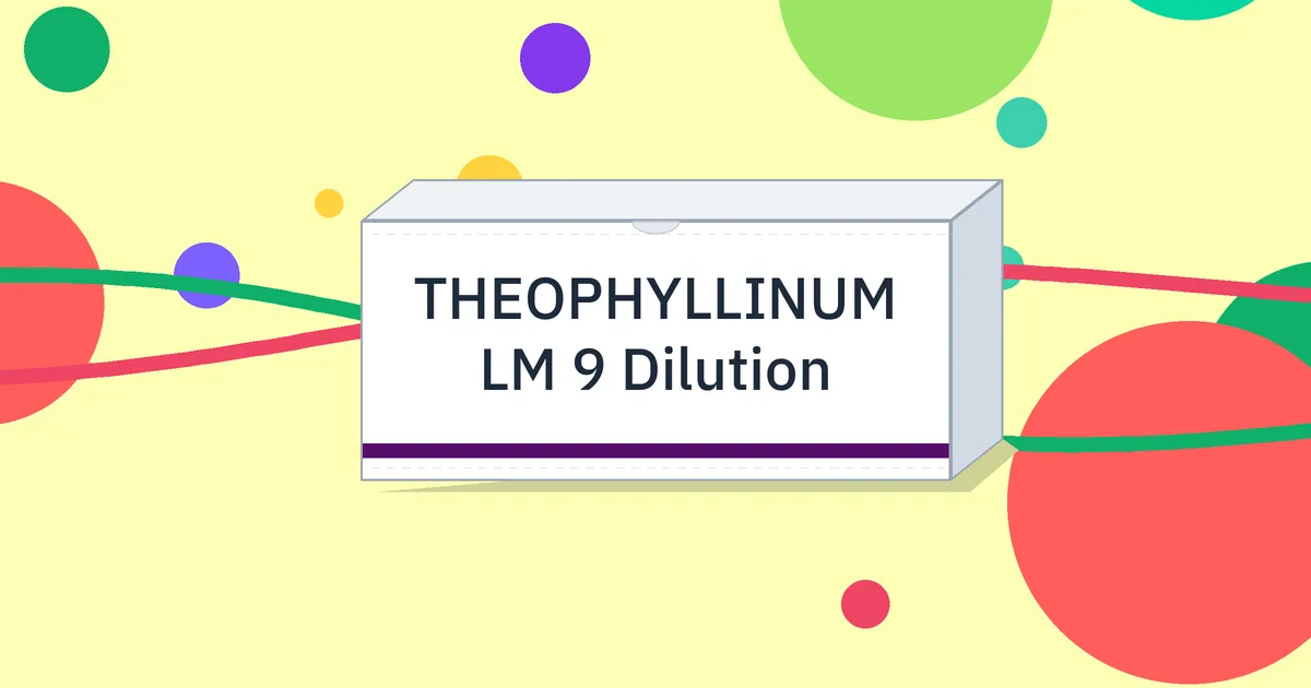 Symbolbild: Packung mit der Aufschrift THEOPHYLLINUM LM 9 Dilution (PZN 13220200) – Verfügbarkeit und Bezug in Apotheken in Frankfurt am Main