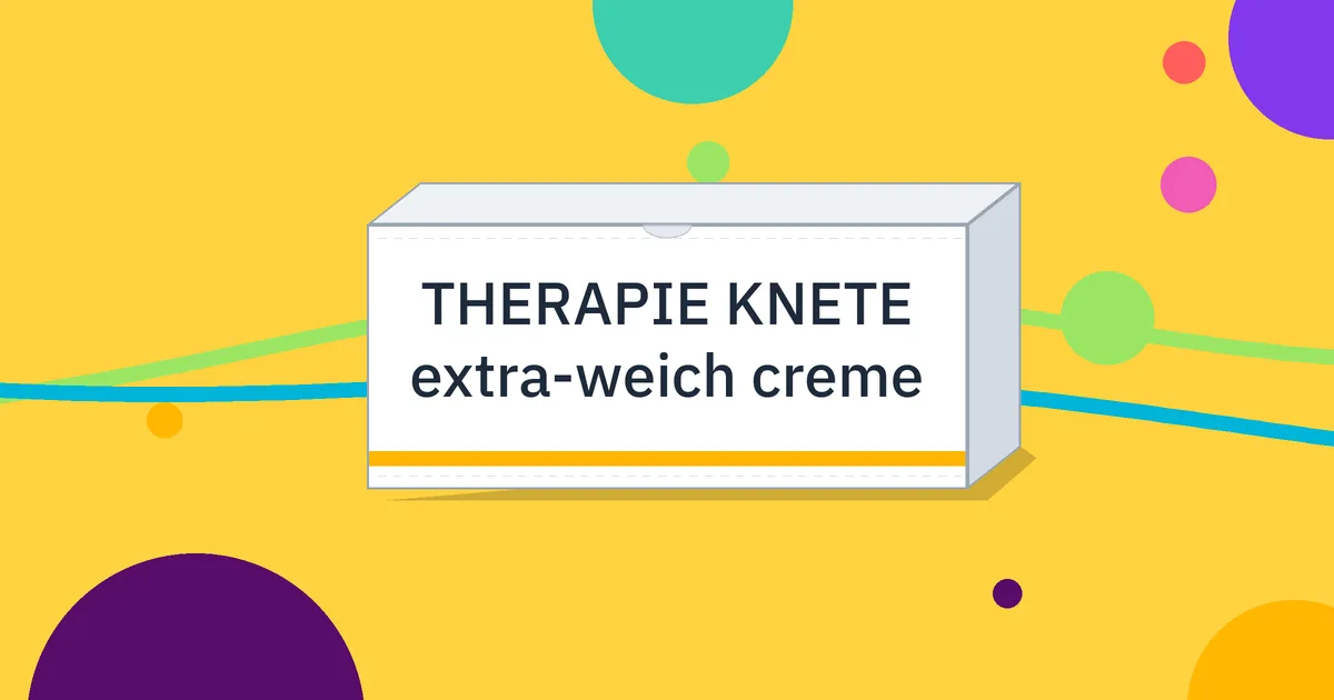 Symbolbild: Packung mit der Aufschrift THERAPIE KNETE extra-weich creme (PZN 20771923) – Verfügbarkeit und Bezug in Apotheken in Frankfurt am Main