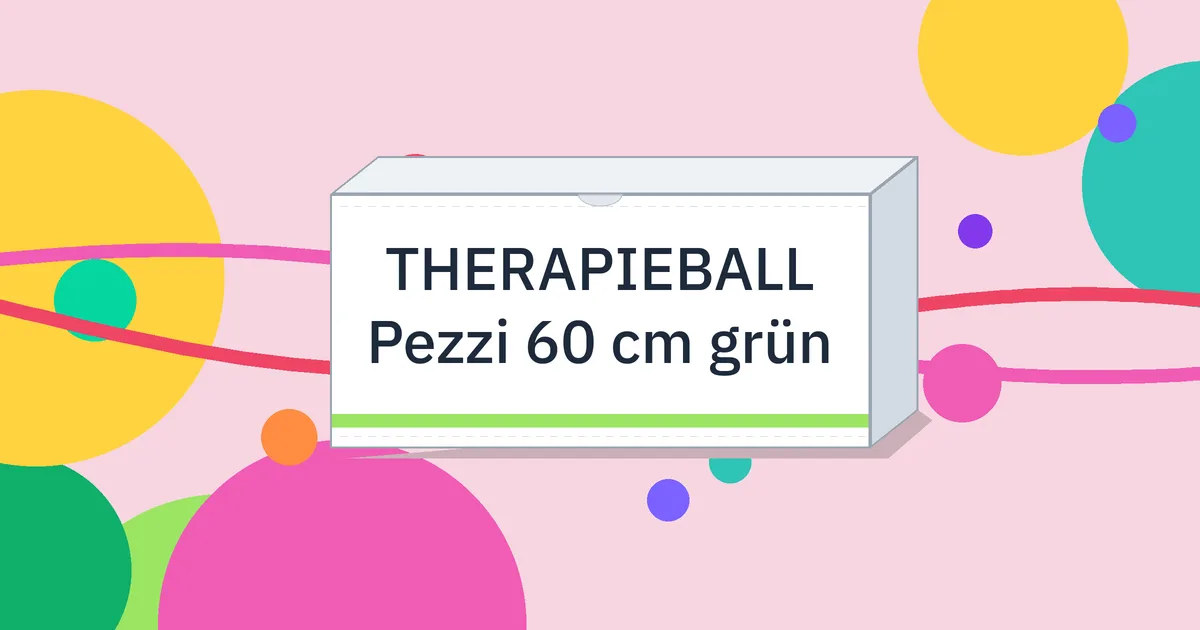 Symbolbild: Packung mit der Aufschrift THERAPIEBALL Pezzi 60 cm grün (PZN 04849241) – Verfügbarkeit und Bezug in Apotheken in Frankfurt am Main