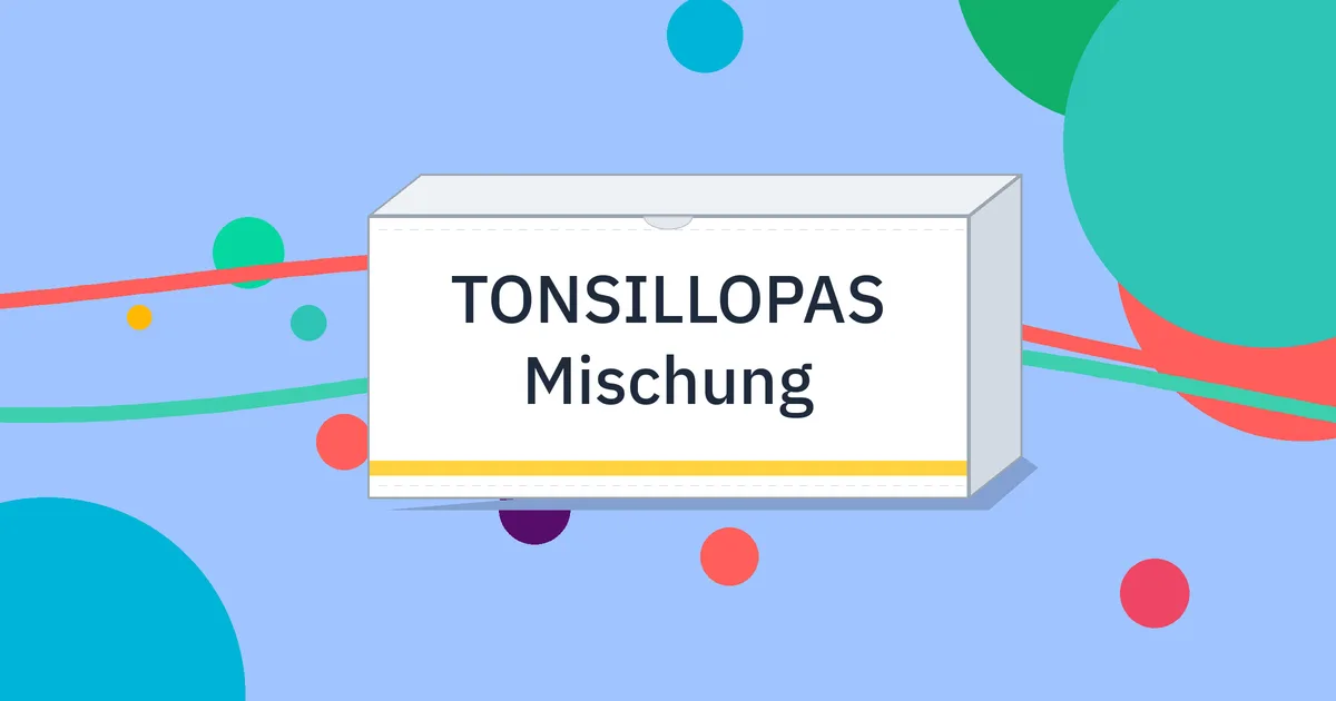 Symbolbild: Packung mit der Aufschrift TONSILLOPAS Mischung (PZN 11851267) – Verfügbarkeit und Bezug in Apotheken in Frankfurt am Main