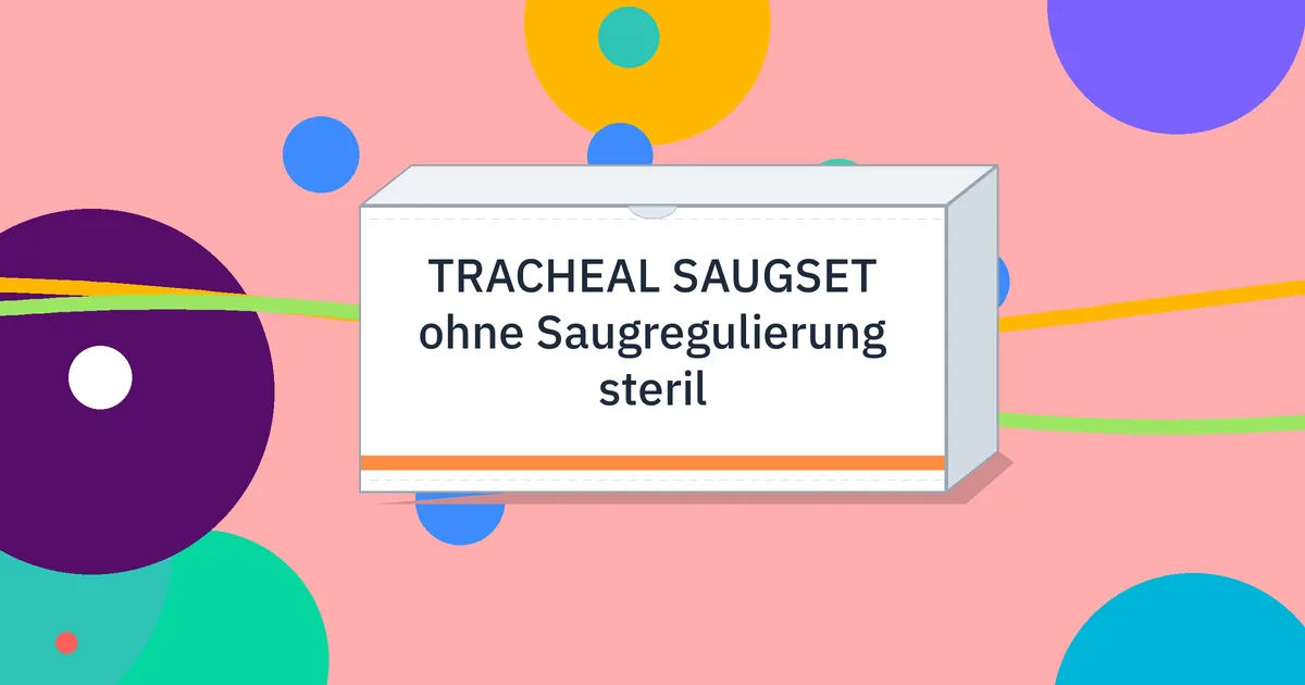 Symbolbild: Packung mit der Aufschrift TRACHEAL SAUGSET ohne Saugregulierung steril (PZN 11693213) – Verfügbarkeit und Bezug in Apotheken in Frankfurt am Main
