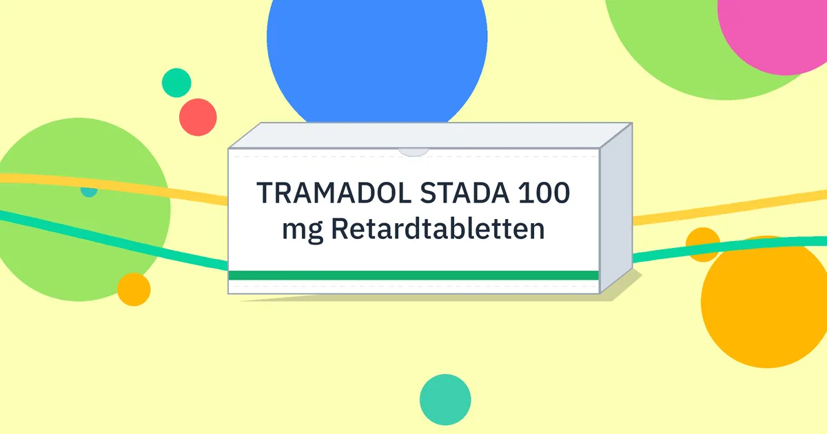 Symbolbild: Packung mit der Aufschrift TRAMADOL STADA 100 mg Retardtabletten (PZN 02186552) – Verfügbarkeit und Bezug in Apotheken in Frankfurt am Main
