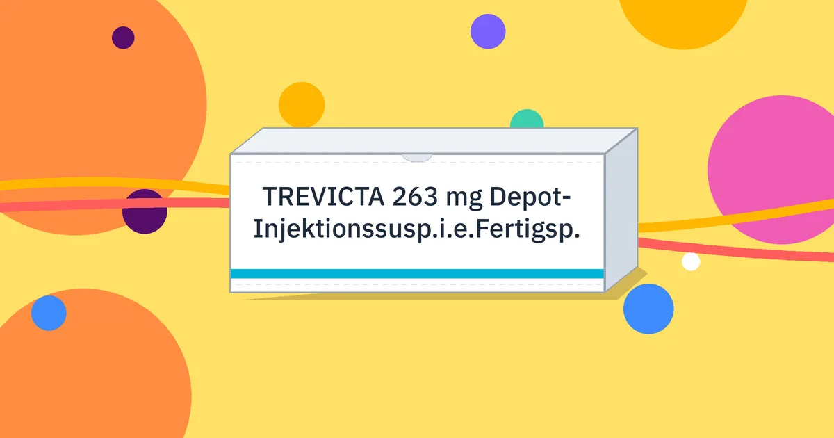 Symbolbild: Packung mit der Aufschrift TREVICTA 263 mg Depot-Injektionssusp.i.e.Fertigsp. (PZN 20287794) – Verfügbarkeit und Bezug in Apotheken in Frankfurt am Main